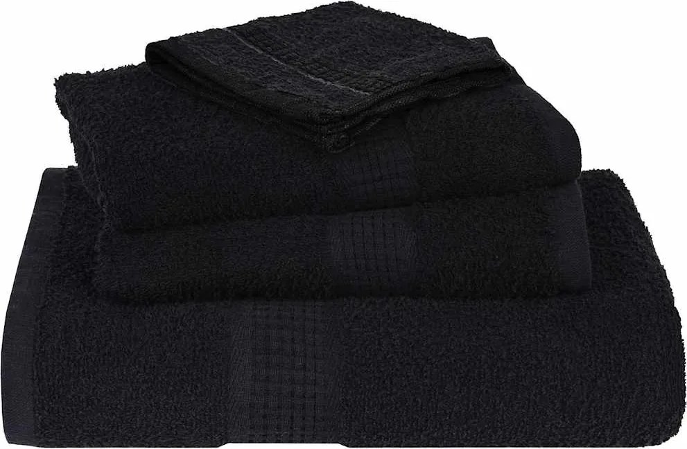 Saunové osušky FROGN 10 ks černé 80x200 cm 360 g/m² 136961