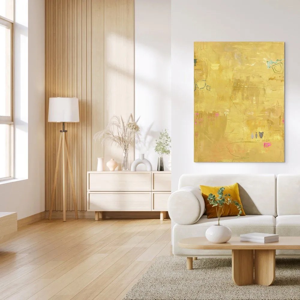 Ručně malovaný obraz na plátně 88x118 cm Yellow Petite – Malerifabrikken