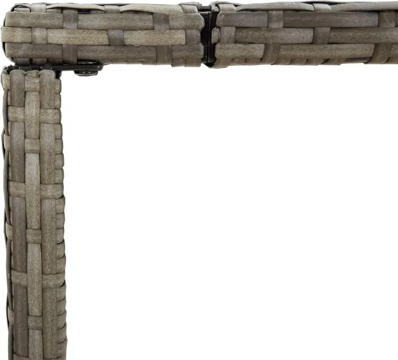 7dílný zahradní barový set s poduškami šedý polyratan 3261474