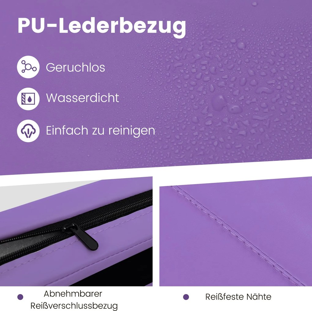 Costway 300 x 117 x 5 cm měkká podlahová rohož z umělé kůže s uchy