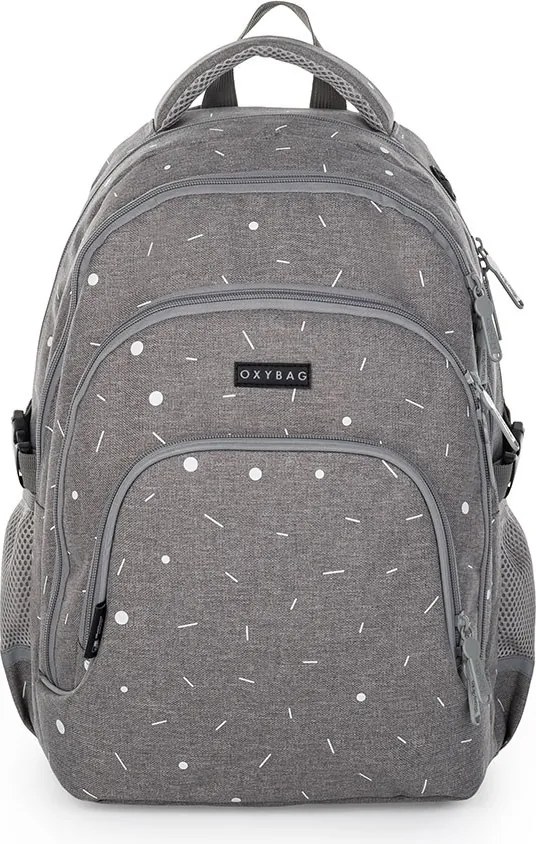 Oxybag Studentský batoh OXY SCOOLER Grey geometric