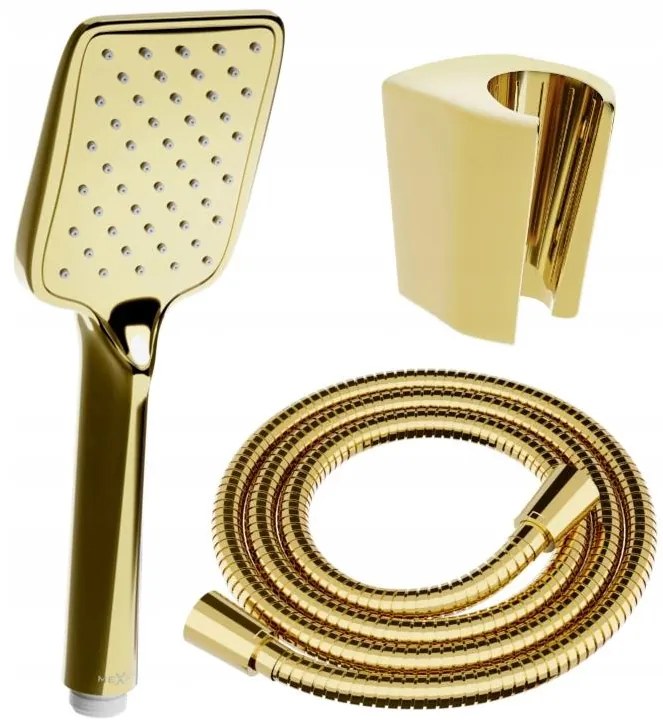 Mexen příslušenství - 1-bodový ruční sprchový set R-62, zlatá, 785626052-50