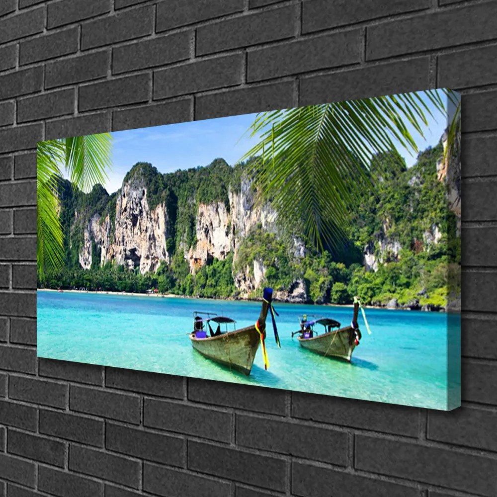 Obraz na plátně Loďky Moře Krajina 120x60 cm