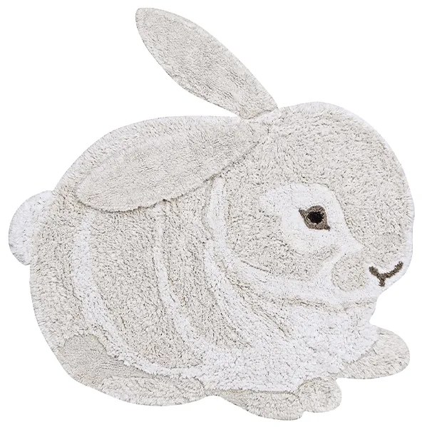 Světle šedý pratelný ručně tkaný bavlněný dětský koberec 130x135 cm Bunny – Lorena Canals