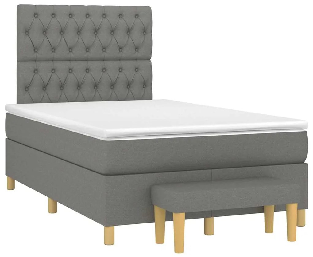 Box spring postel s matrací tmavě šedá 120x190 cm textil 3270426