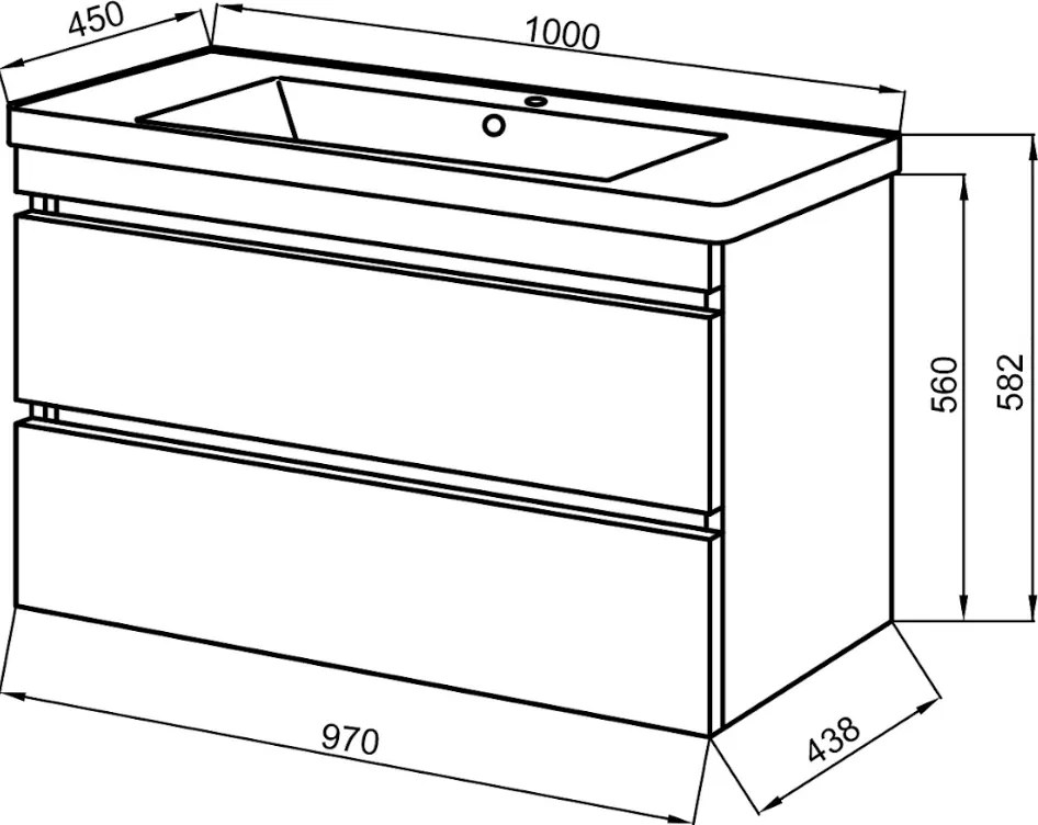 Lavedo Monaco II 100 koupelnová skříňka s umyvadlem