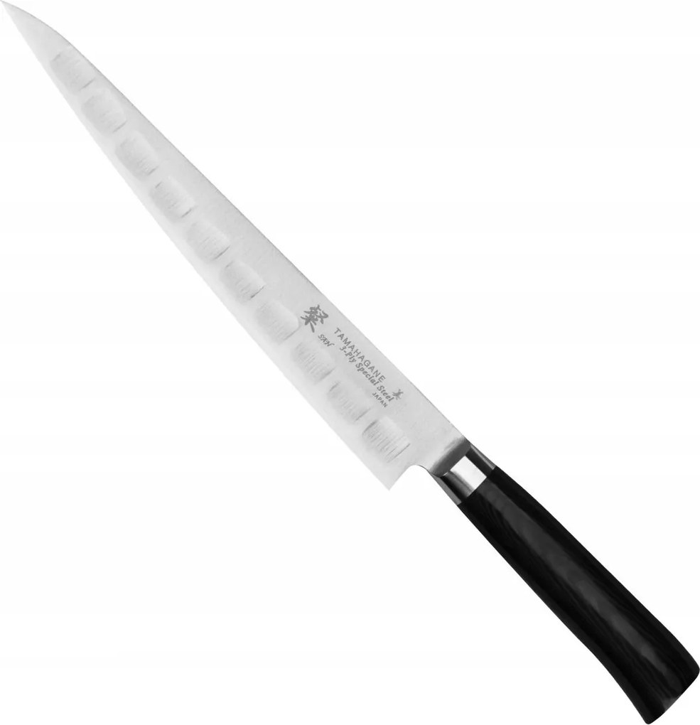 Tamahagane San Black VG-5 Nůž Sujihiki drážkovaný 24 cm