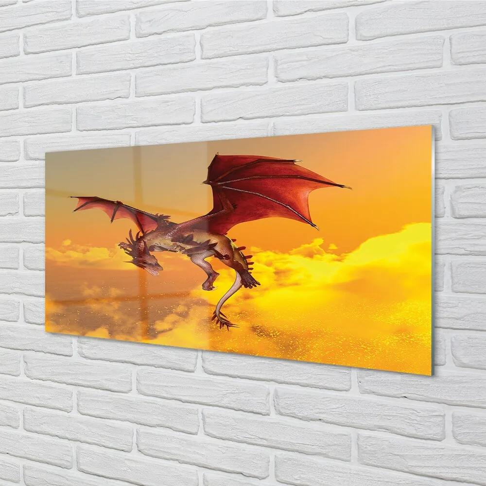 Obraz na skle Zataženo oblohy drak 100x50 cm