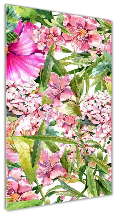 Wallmuralia Foto obraz akrylový Tropické květiny 70x140 cm