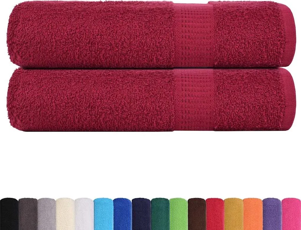Ručníky FROGN 2 ks bordó 100x150 cm 360 g/m² 136740