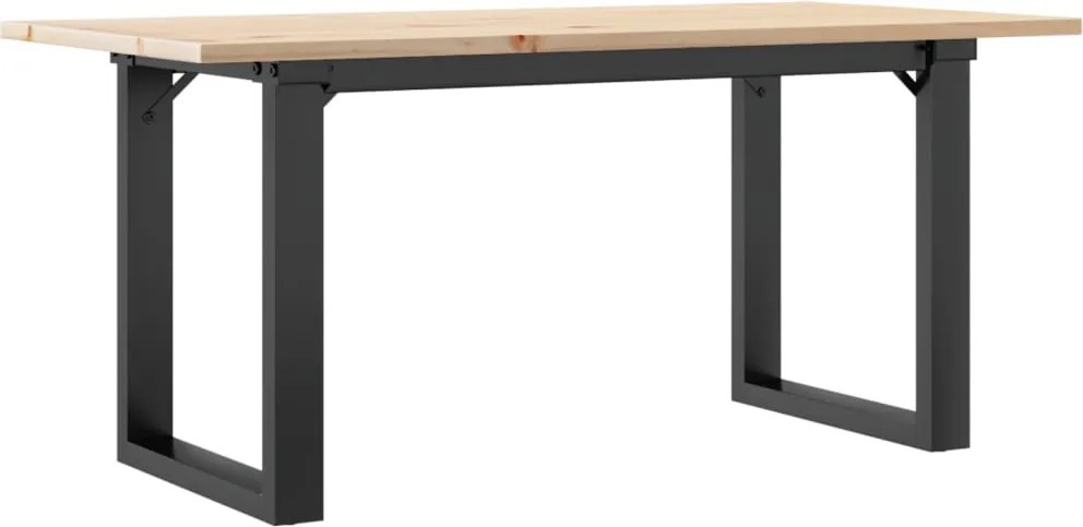 Konferenční stolek s O rámem 100x50x45 cm borové dřevo a ocel 3282666