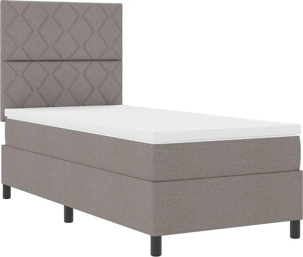 Postel s boxspringem s čelo Taupe 100 x 200 cm textil 3339445