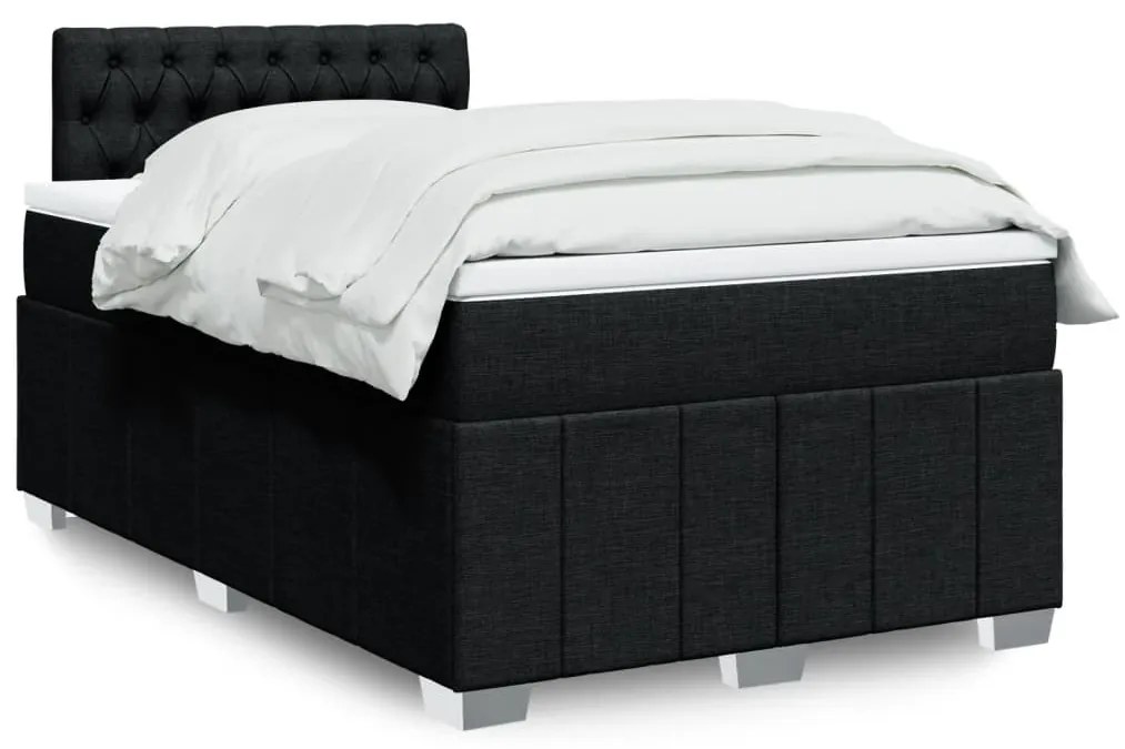 Box spring postel s matrací černá 120x190 cm textil 3289316