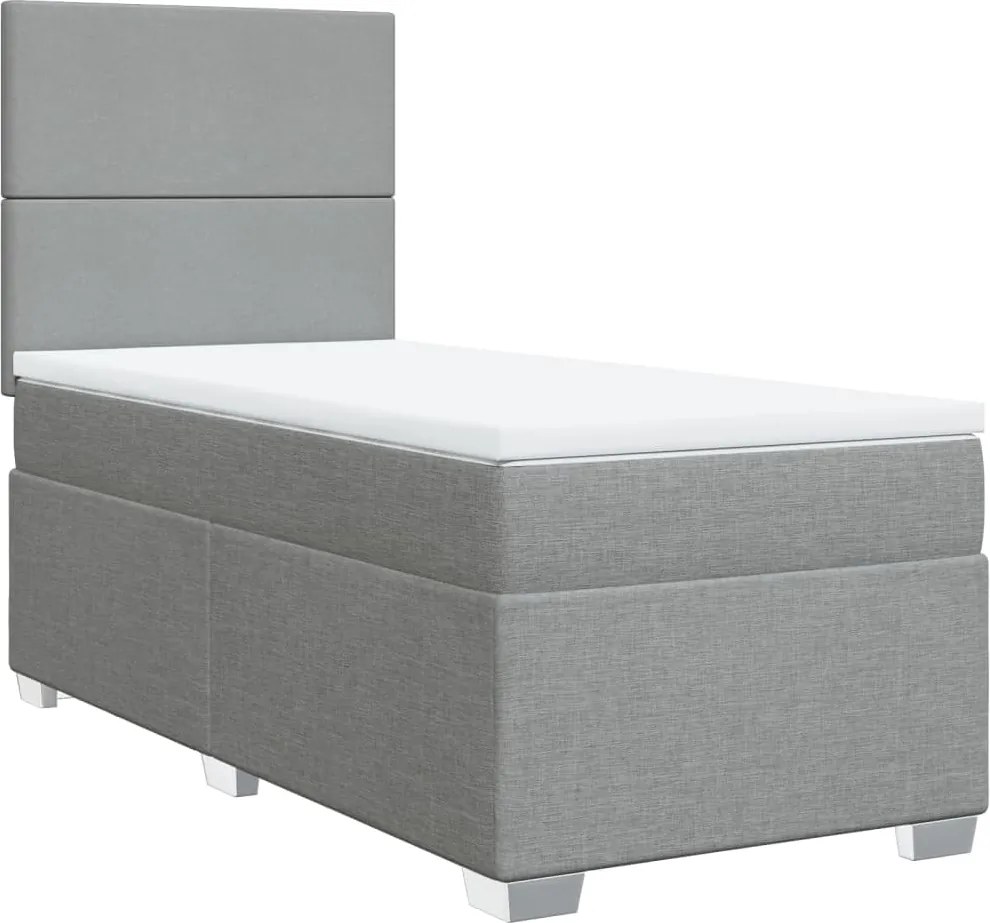 Box spring postel s matrací světle šedá 80 x 200 cm textil 3290308