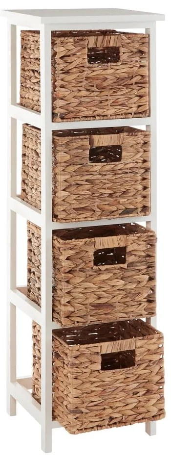 Koupelnový regál z masivu pavlovnie v bílo-přírodní barvě 32x100 cm Padstow – Premier Housewares