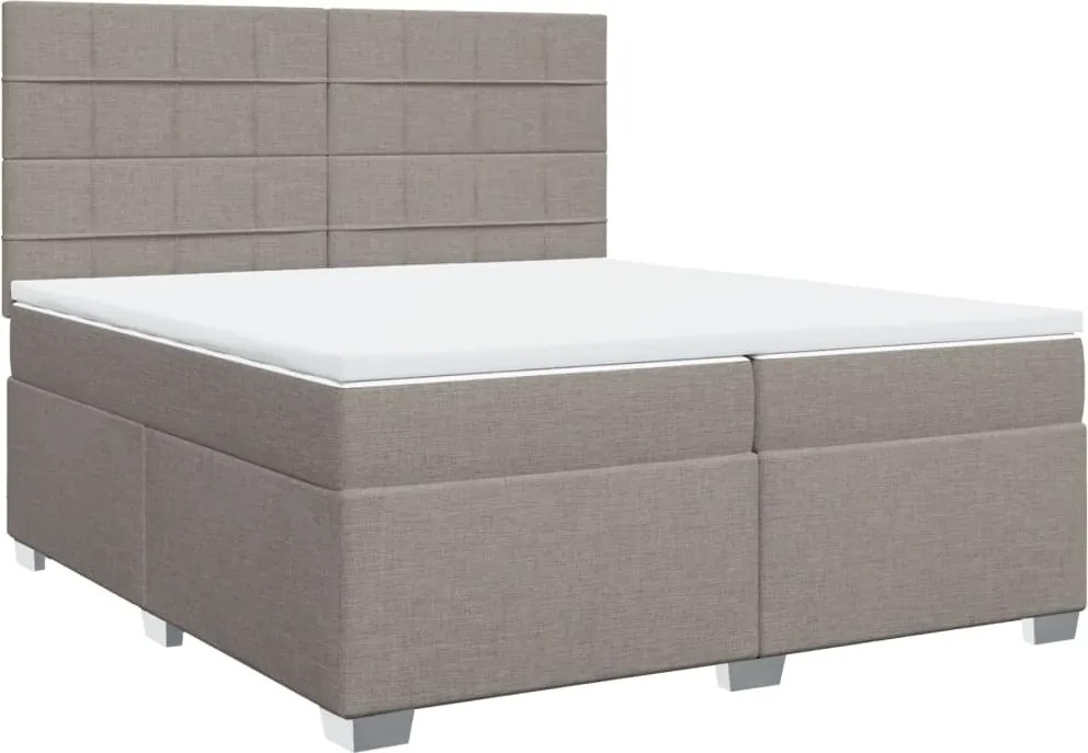 Box spring postel s matrací taupe 200x200 cm textil 3290599