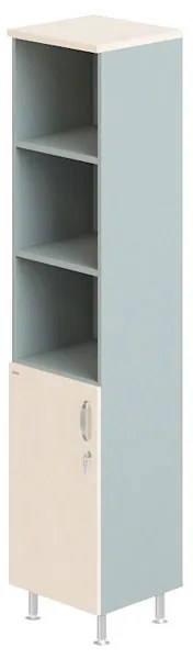 Lenza Kombinovaná kancelářská skříň BERN PLUS, levá, 430 x 430 x 2074 mm, bříza