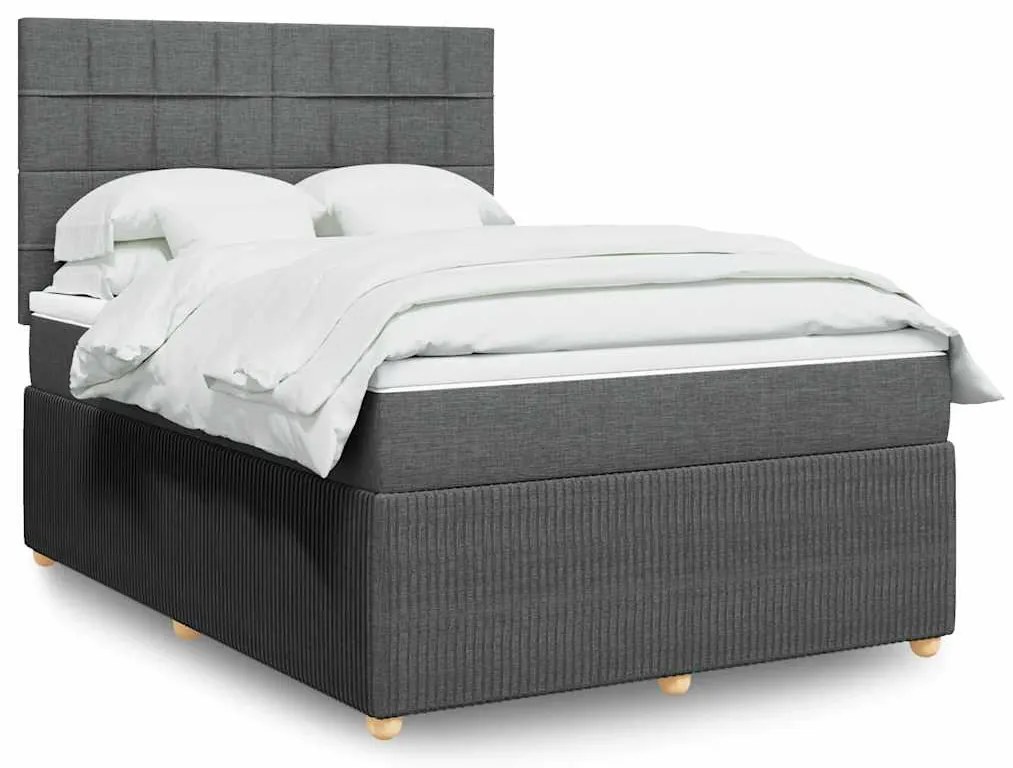 Box spring postel s matrací tmavě šedý 140 x 190 cm textil 3292052