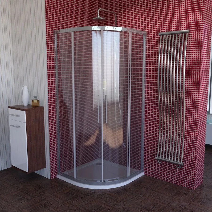 POLYSAN - LUCIS LINE čtvrtkruhová sprchová zástěna, 900x900mm, R550, čiré sklo DL2615