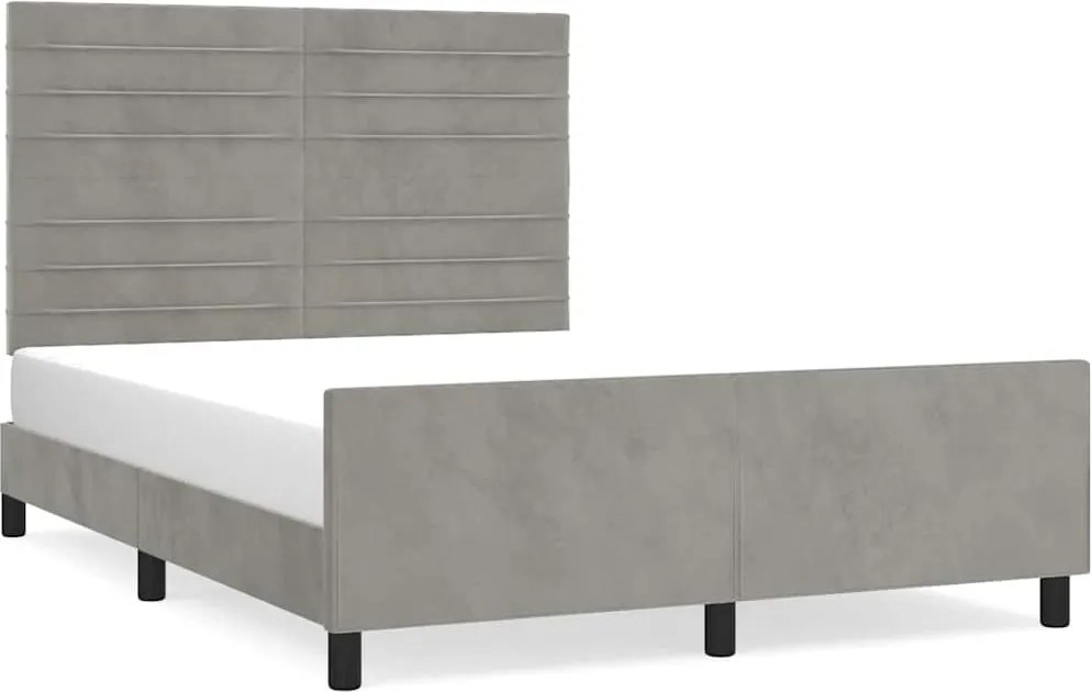 Rám postele bez matrace světle šedý 140 x 190 cm samet 3125812