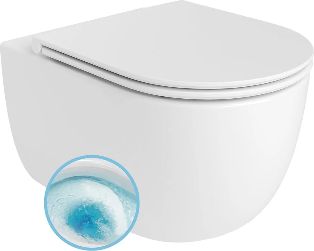 Bruckner Glanz závěsná wc mísa 36 x 52,5 cm Vortex Rimless bílá 201.336.4