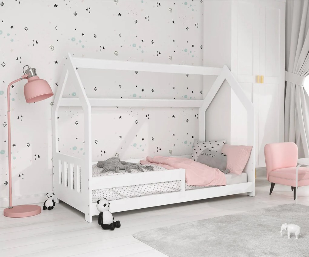 Dětská postel Domeček 160x80 D5C bílá s roštem