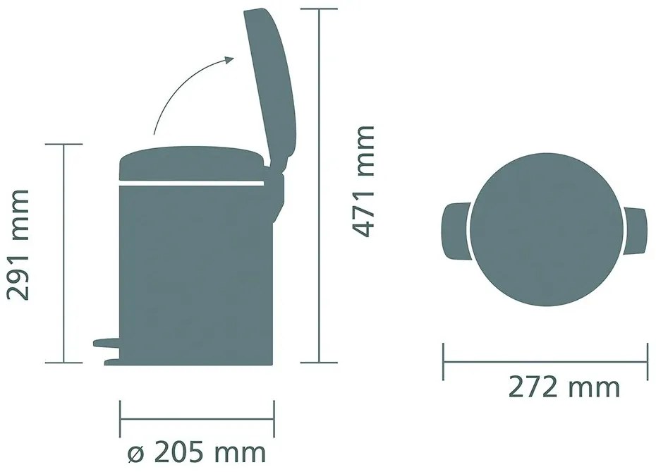 Brabantia pedálový odpadkový koš newIcon, 5l, minerální šedá, 126284