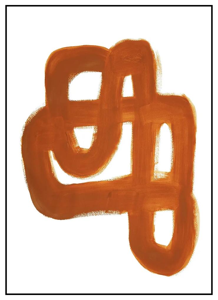 Paper Collective designové moderní obrazy Orange Brush (50 x 70 cm)