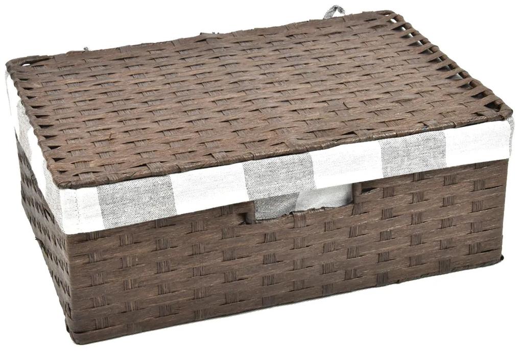 Vingo Úložný box s víkem hnědý Rozměry (cm): 30x21, v. 11