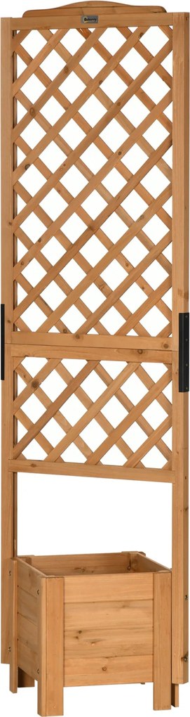 Zvýšený truhlík s mřížkou na květiny - 54,5L x 52W x 180H cm - Předem ošetřené smrkové dřevo | Aosom