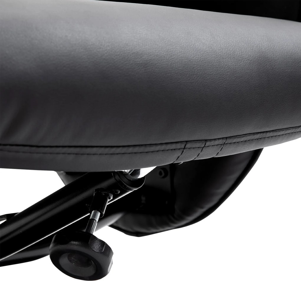 HOMCOM polohovací křeslo TV křeslo masážní křeslo s taburetem úložný prostor s 10 vibračními body umělá kůže černá 76 x 81 x 105 cm