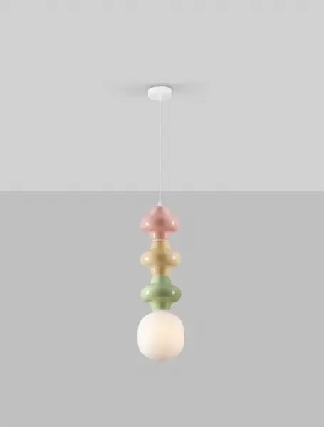 LED růžovo-žluto-zelené moderní svítidlo Clio