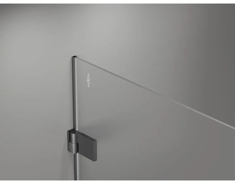 Mexen Lunar-B L sklápěcí sprchový kout levý 75 x 70 cm, čiré sklo, broušený grafit, 832L-075-070-66-00-L
