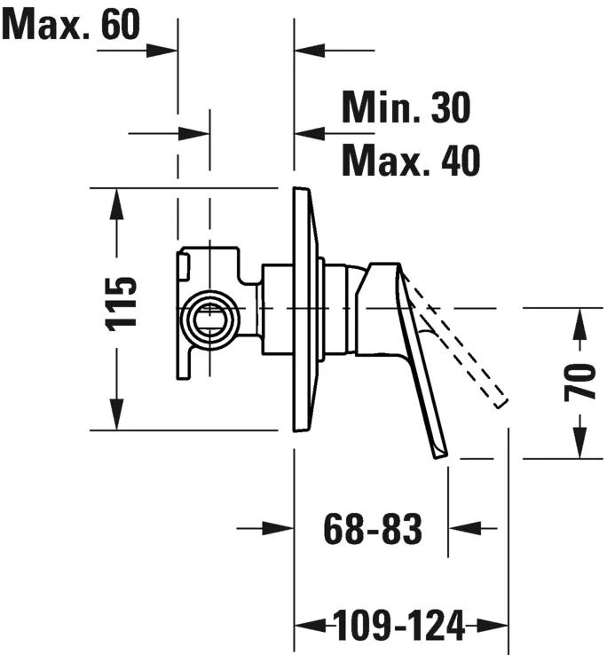 Duravit No.1 - SET sprchová páková baterie podomítková + základní těleso, chrom N14210007010