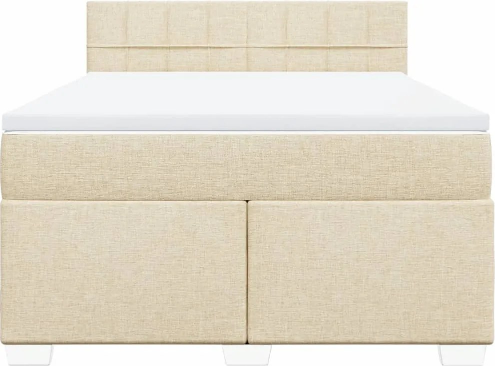 Box spring postel s matrací krémová 140x200 cm textil 3285916