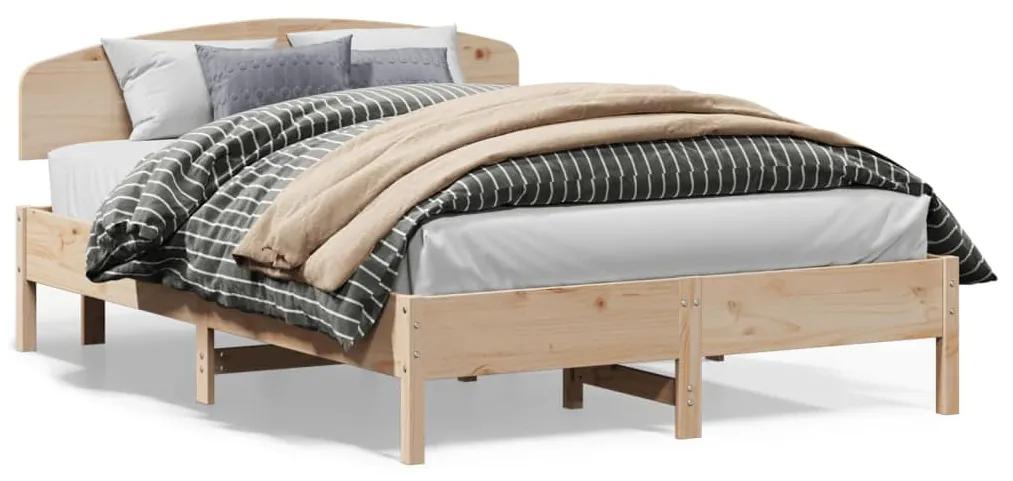 Rám postele s čelem 160 x 200 cm masivní borové dřevo,  3207201