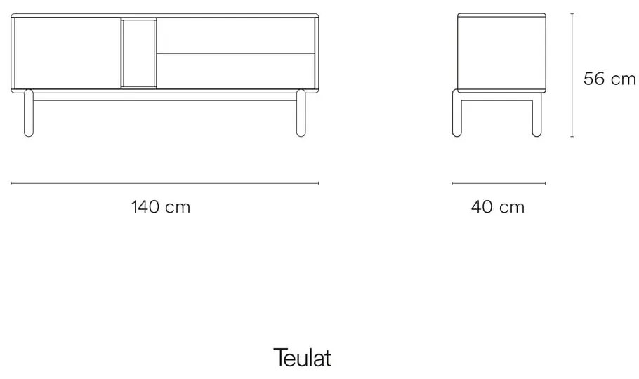 Modro-šedý TV stolek 140x56 cm Corvo – Teulat