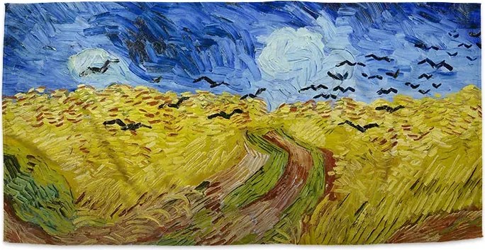 Sablio Ručník Pšeničné pole s vránami - Vincent van Gogh - 50x100 cm