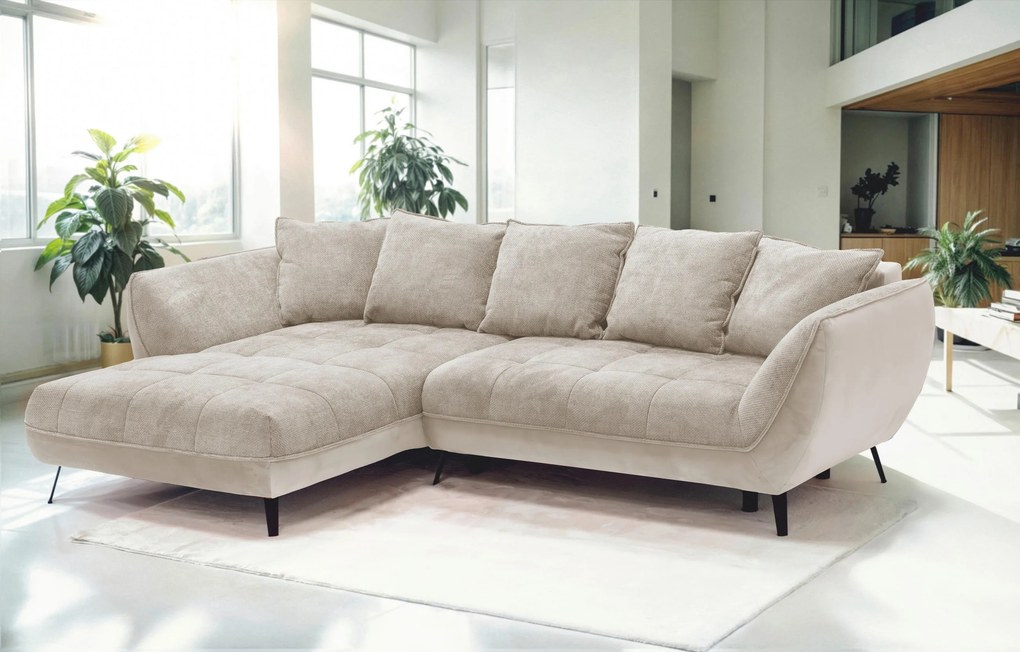 XXXLutz ROHOVÁ SEDAČKA, textil, béžová, světle hnědá MID.YOU - Sedací soupravy - 000694008401
