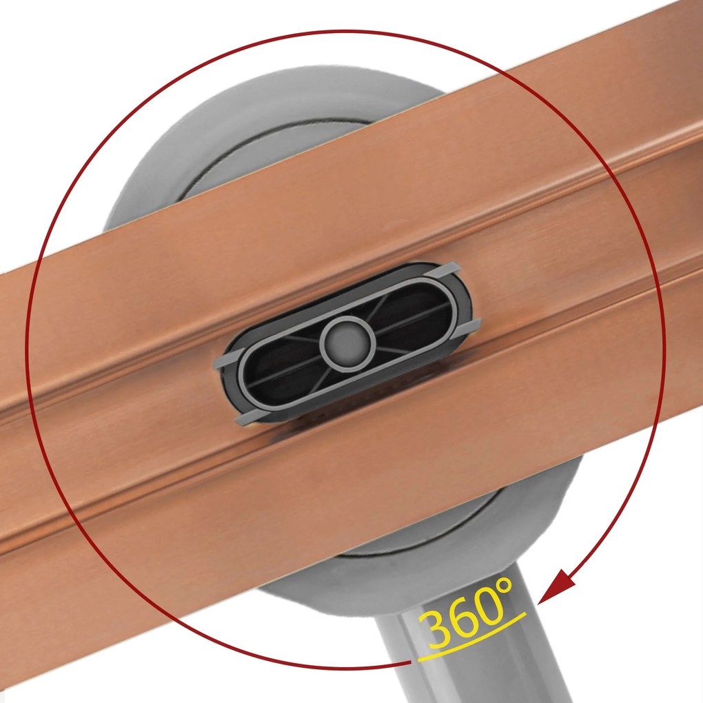 Odtokový žlab REA Neox Slim Pro 90, měď kartáčovaná