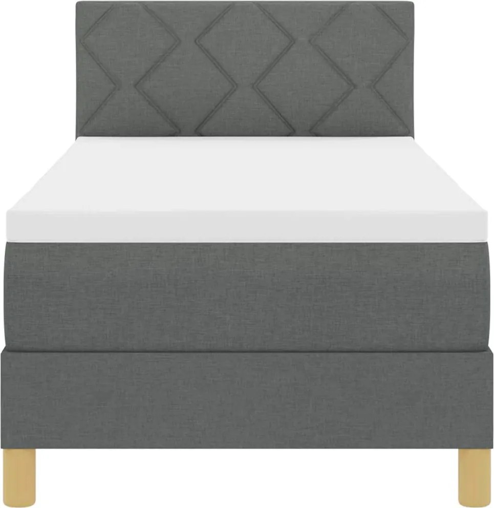 Postel s boxspringem s polštářem Tmavě šedá 80 x 200 cm textil 3338952