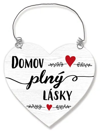 HD Domov Dřevěná cedulka srdíčko Domov plný lásky Sladký domov