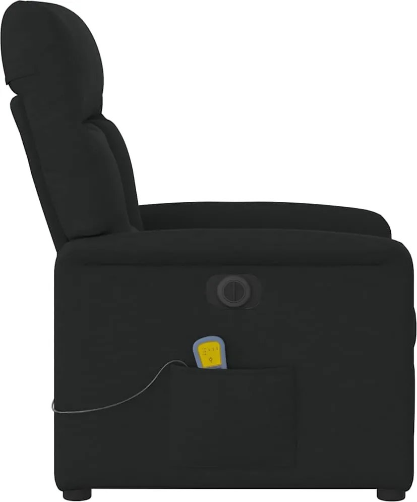 Elektrické masážní polohovací křeslo černé textil 3303024