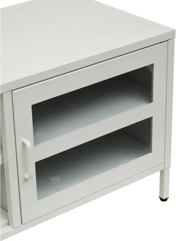 Bílý ocelový TV stolek 150x50x45 cm Acier – Premier Housewares