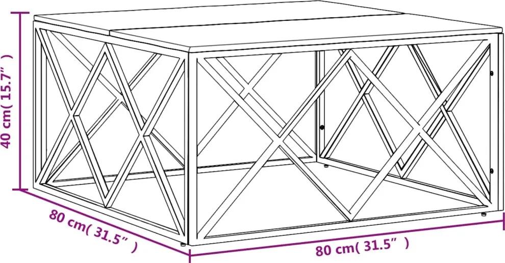 vidaXL Konferenční stolek nerezová ocel a recyklované dřevo [349973] Barva: stříbrná a hnědá
