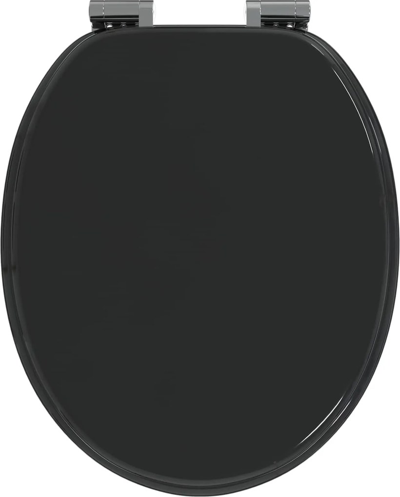 Toaletní sedátko s tlumeným zavíráním 2 ks Černý 44 x 38 cm 3414530