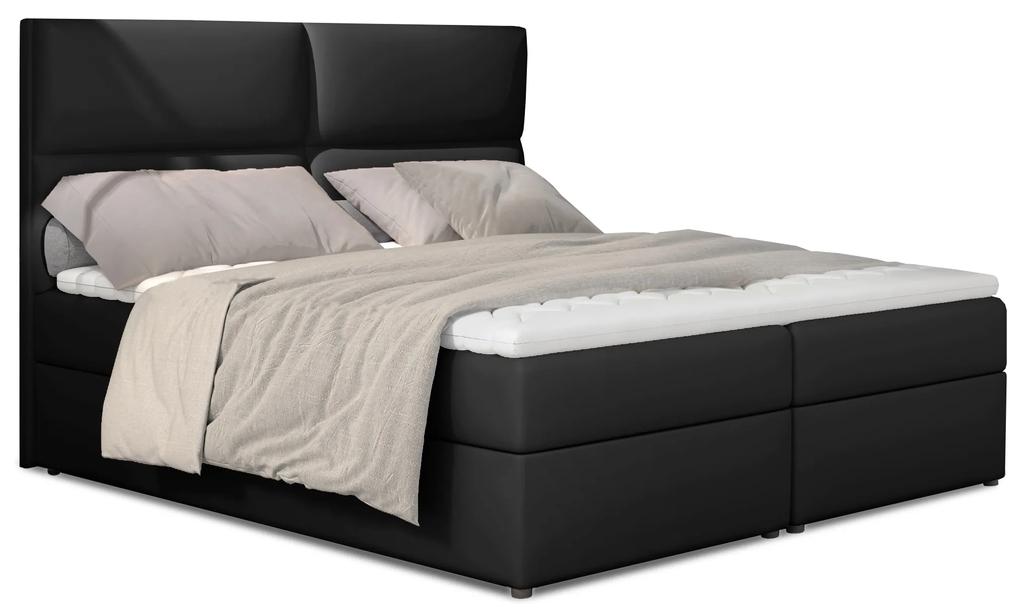 Kontinentální postel 185 cm Alyce (černá) (s matracemi). 1027469