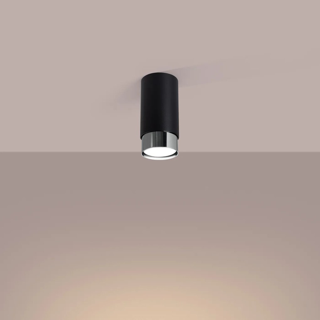 Sollux Lighting Stropní svítidlo NERO 12,5 černé/chromové
