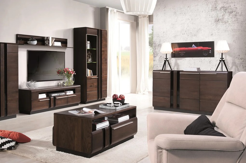 Komoda Porti 45 160 cm z masivu dub čokoládový