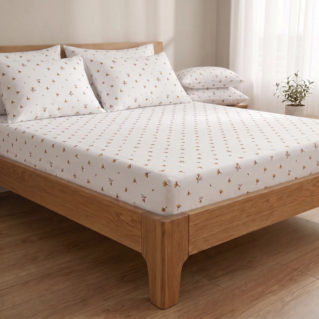 Kvalitex Bavlněné napínací prostěradlo Zvonečky žluté 200x200cm
